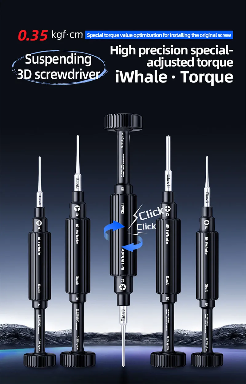 QIANLI iWhale Torque 3D Screwdriver Set for Mobile Phone Maintenance 0 ...