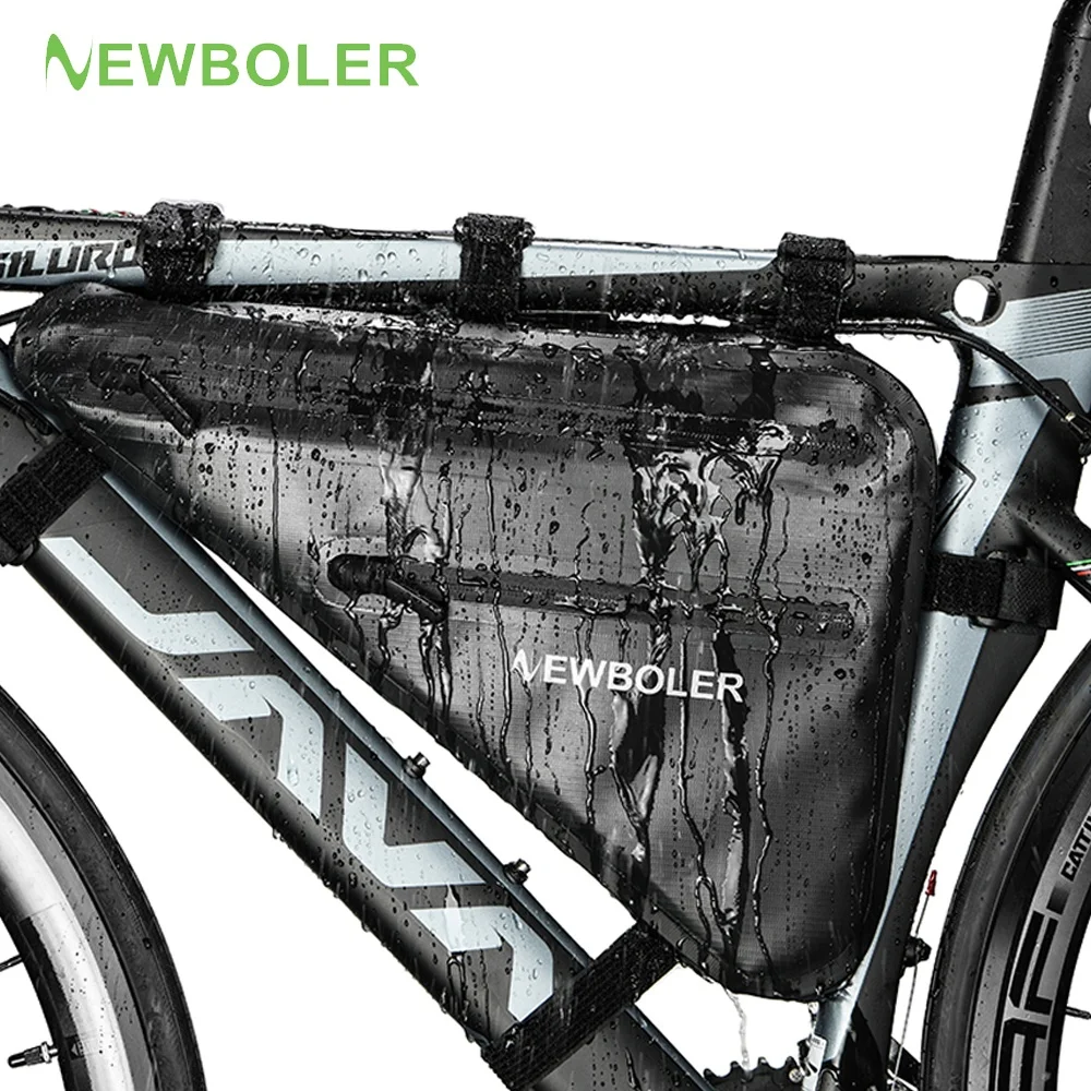 NEWBOLER Sac de Vélo Étanche, Sacoche de Cadre de Bicyclette, Pochette Triangulaire, Grande ...