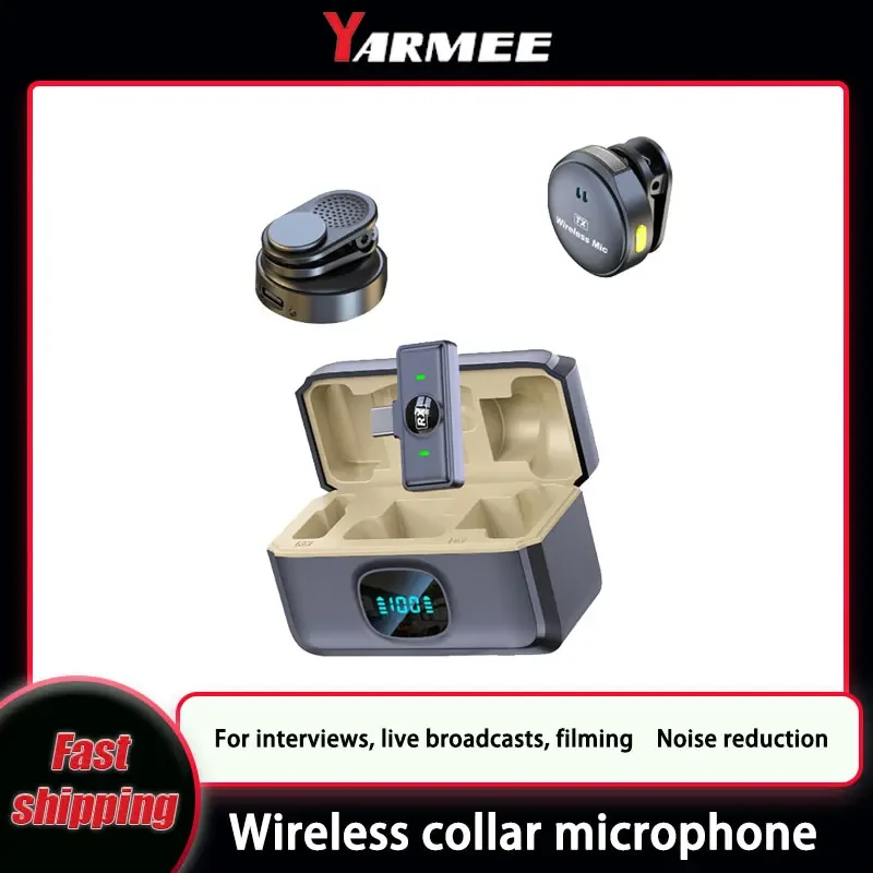YARMEE-Wireless-Lavalier-Microphone-Magnetic-suction-Collar-Mic-For ...