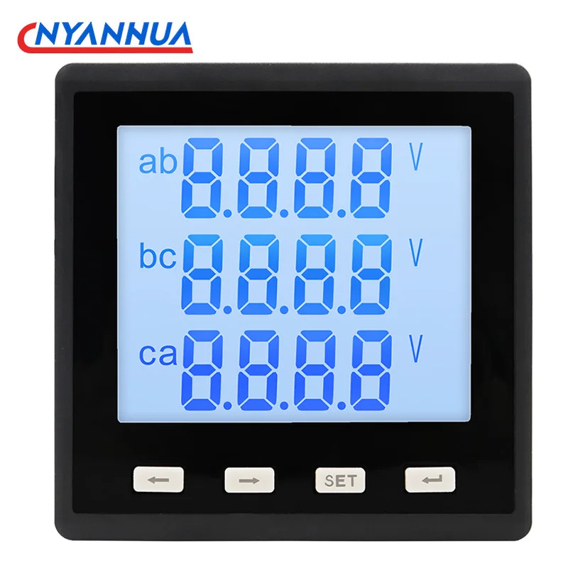 Digital-Multi-Function-LCD-AC-Current-Panel-Meter-Ammeter-Voltmeter ...
