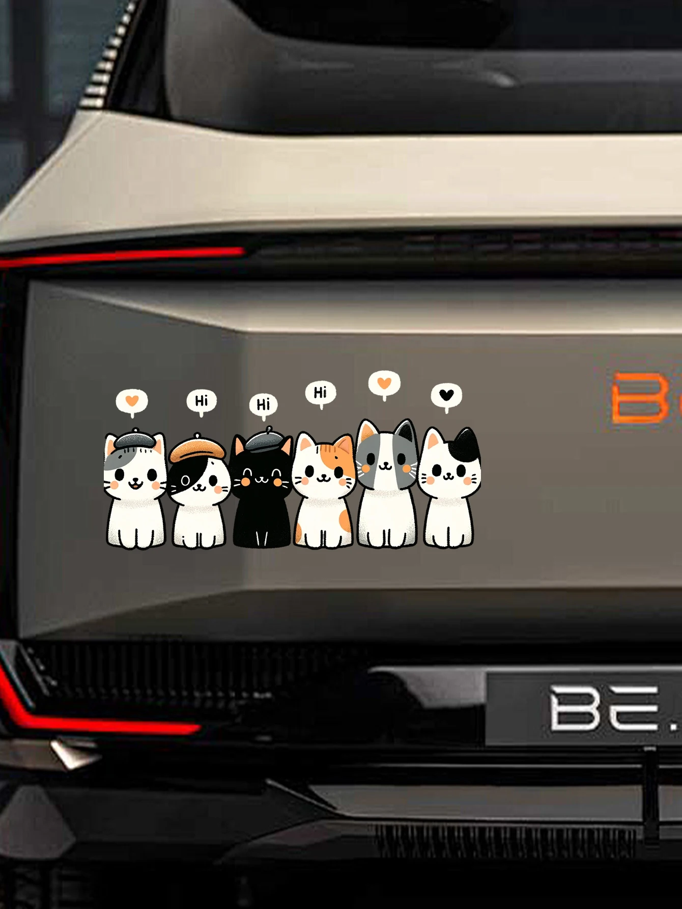 Cute-Cartoon-Cat-Car-Sticker-Suitable-For-Window-Bumper-Car-Decal ...