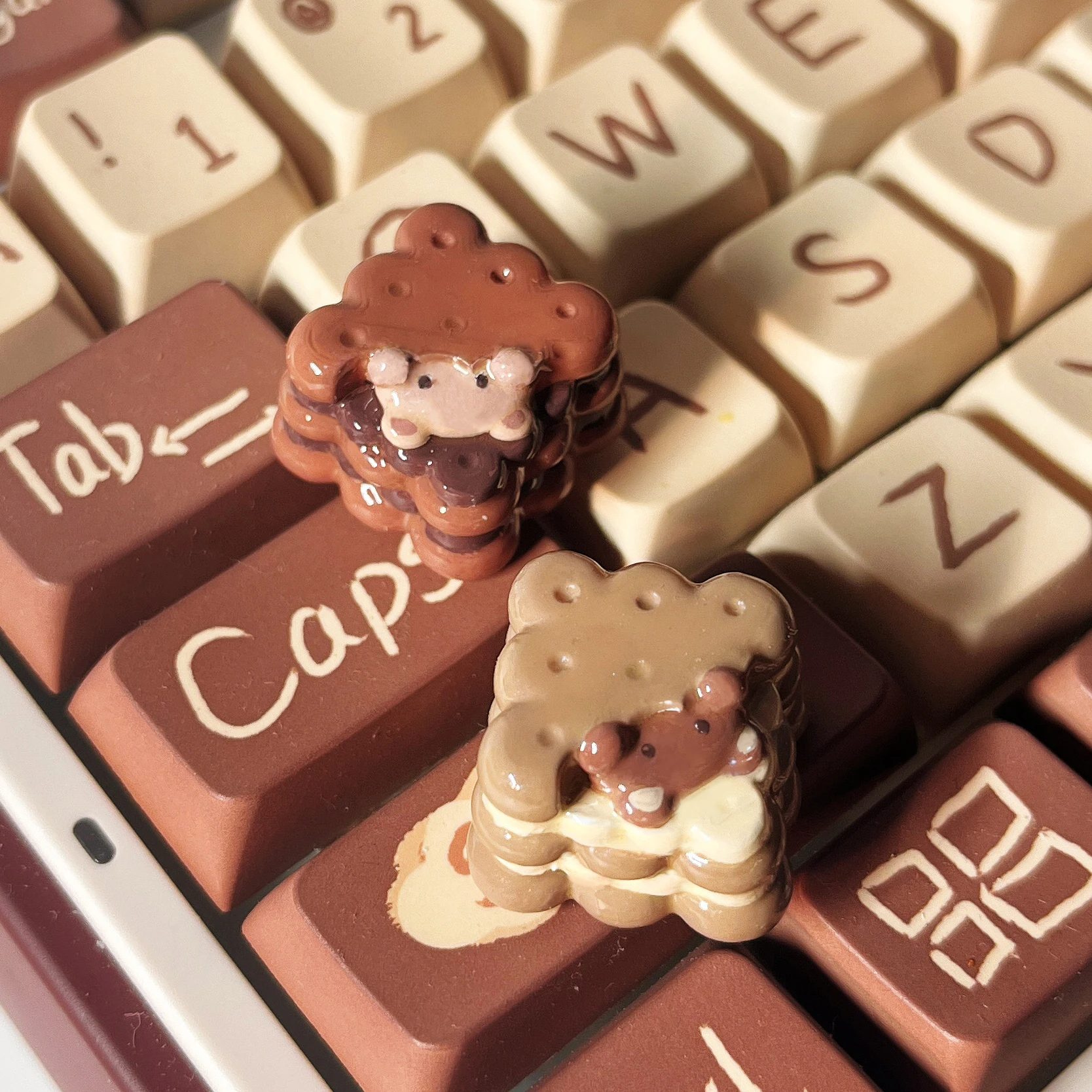 Resin-Keycap-Bear-Biscuit-Cute-Creative-Handmade-Keycap-Handmade ...