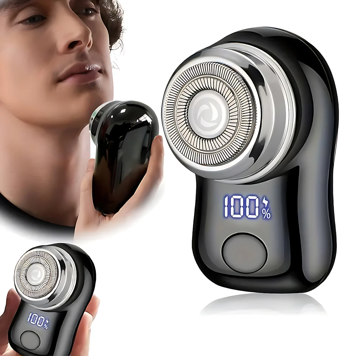 Man Electric Beard Shaver,Stainless Steel Spiral Razor,USB Rechargeable ...