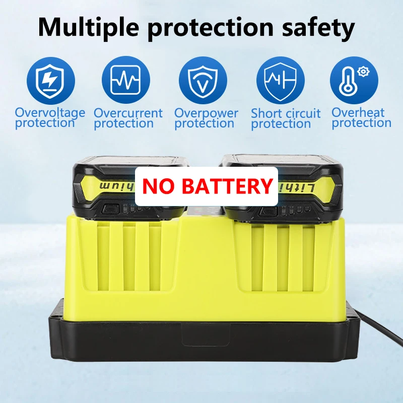 NEW For Ryobi 18V-20V nickel battery 90W Portable Dual Ports Charger ...