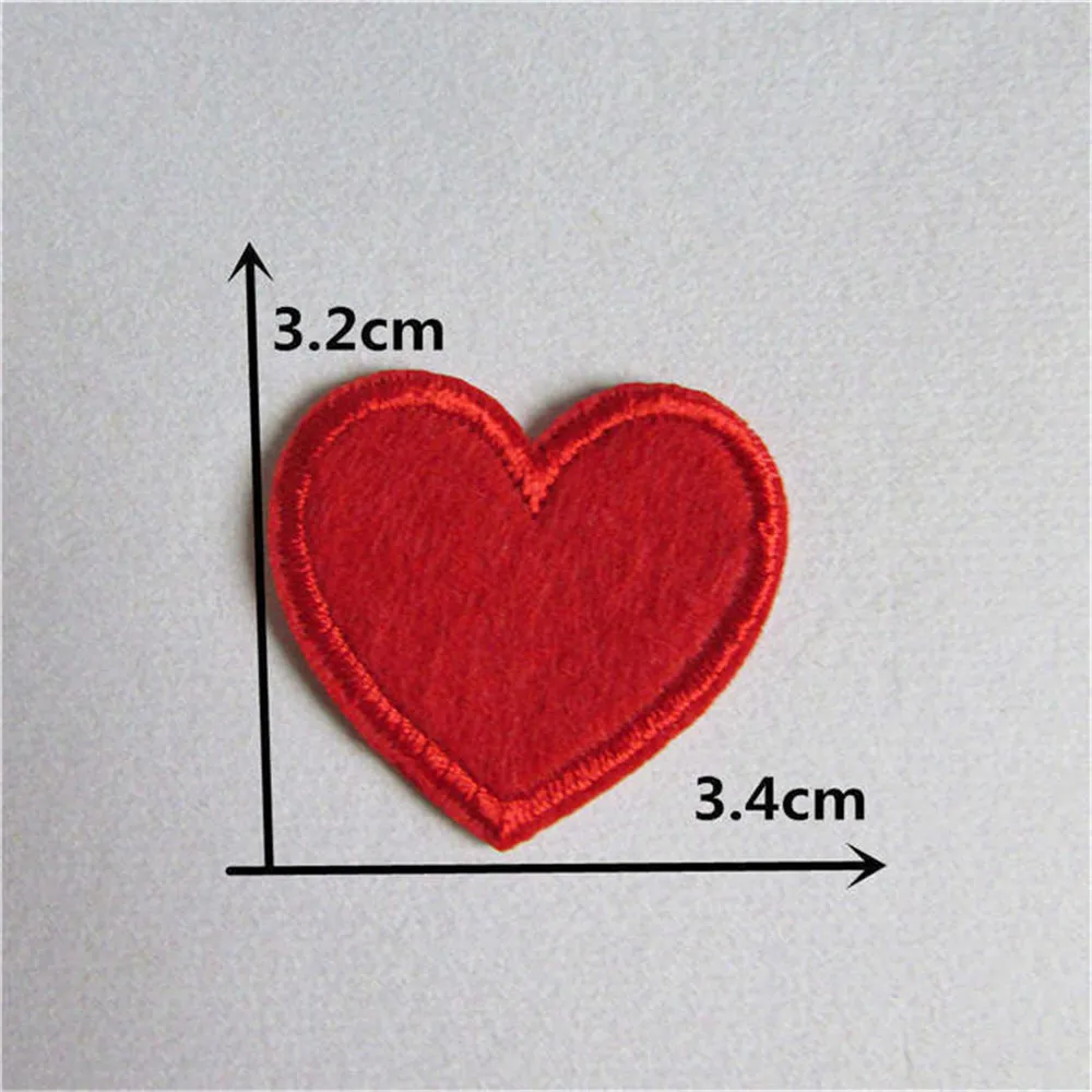 Hot Sell Red Peach Heart Hot Melt Adhesive Clothhing Patches Applique ...