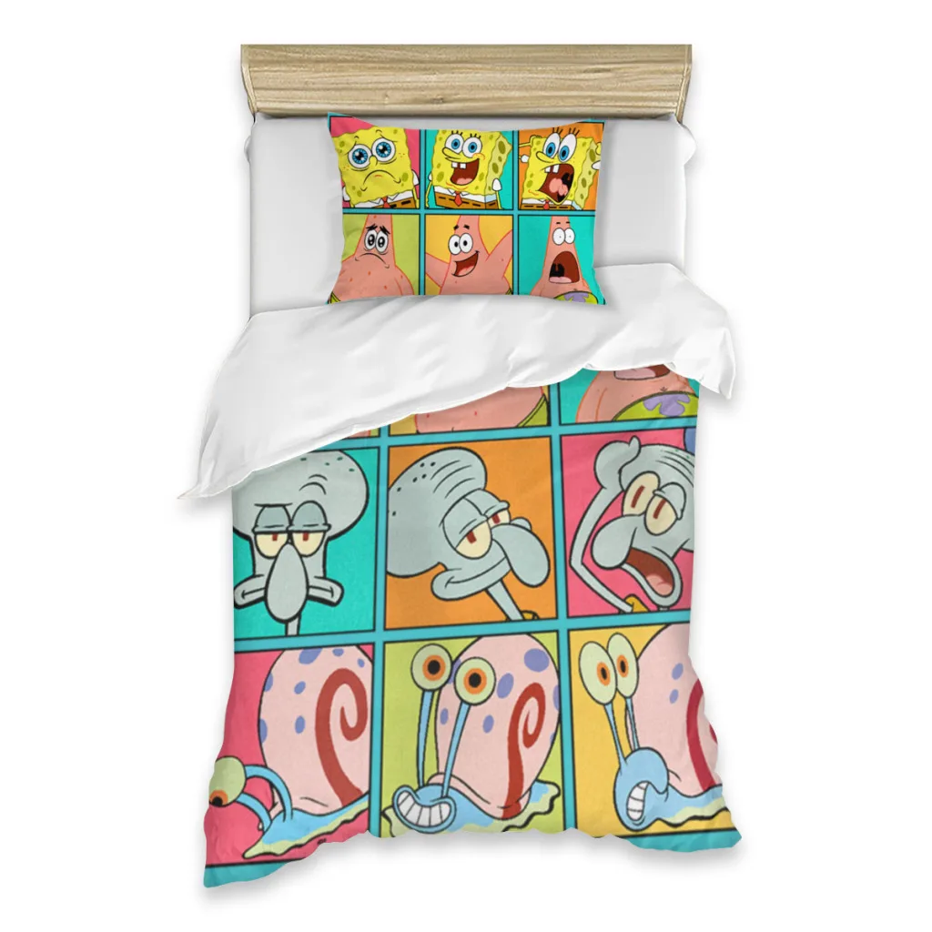 SpongeBob-SquarePants-Bed-Sheets-Set-Consolador-Quilt-Cover-Edredons ...