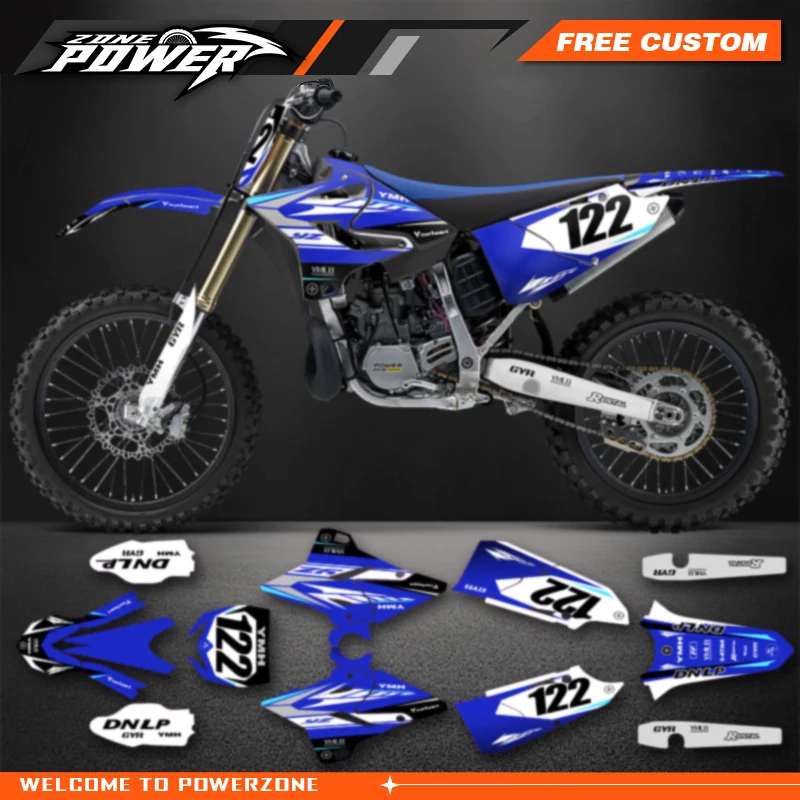 Powerzone Motorcycle Graphics Decals Sticker Kits for Yamaha YZ125 ...
