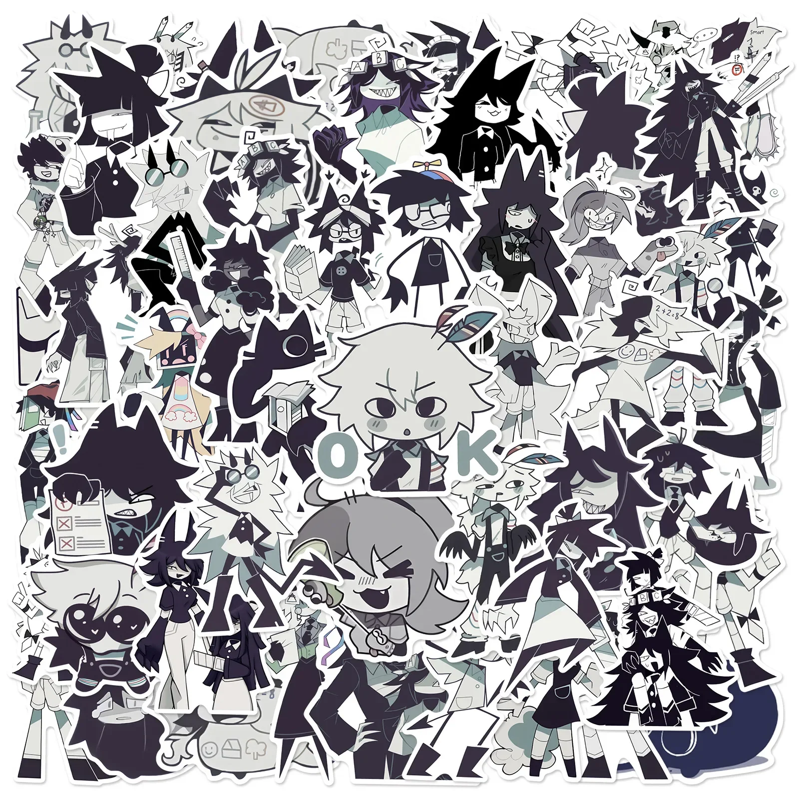 50pcs-Fundamental-Paper-Education-Stickers-Miss-Circle-Graffiti ...