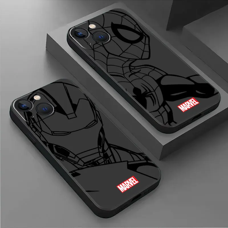 Marvel-Iron-Man-Spiderman-Case-for-iPhone-15-Plus-8-Plus-12-Mini-XR-XS ...