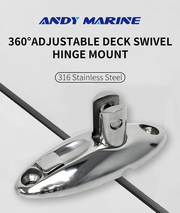 360-Adjustable-Bimini-Top-Mount-Swivel-Deck-Hinge-With-Rubber-Pad-Quick ...