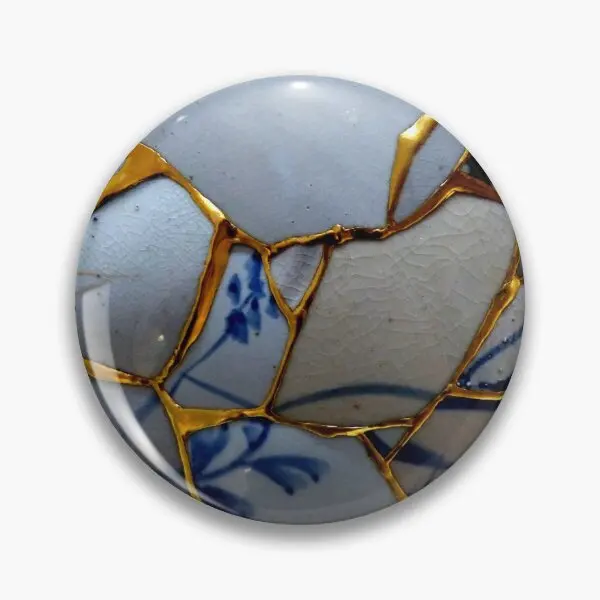 Kintsugi Soft Button Pin Funny Badge Cute Decor Fashion Cartoon Lapel ...