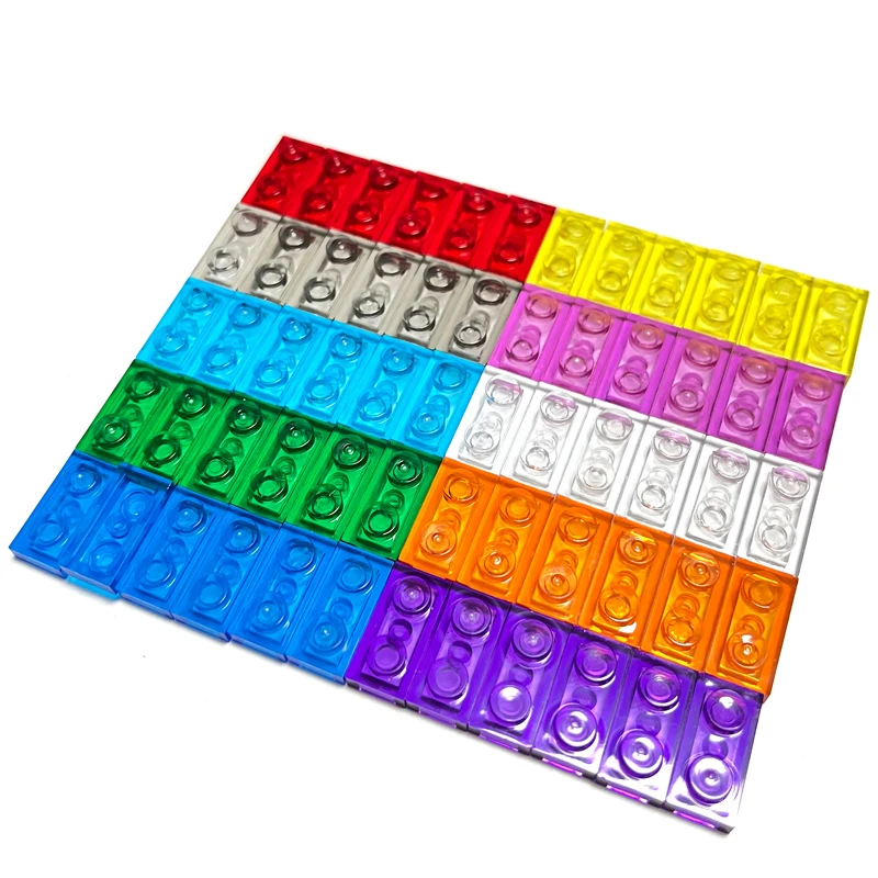 Transparent-Plate-1x2-Building-Block-MOC-Parts-Colorful-Brick-Toys-For ...