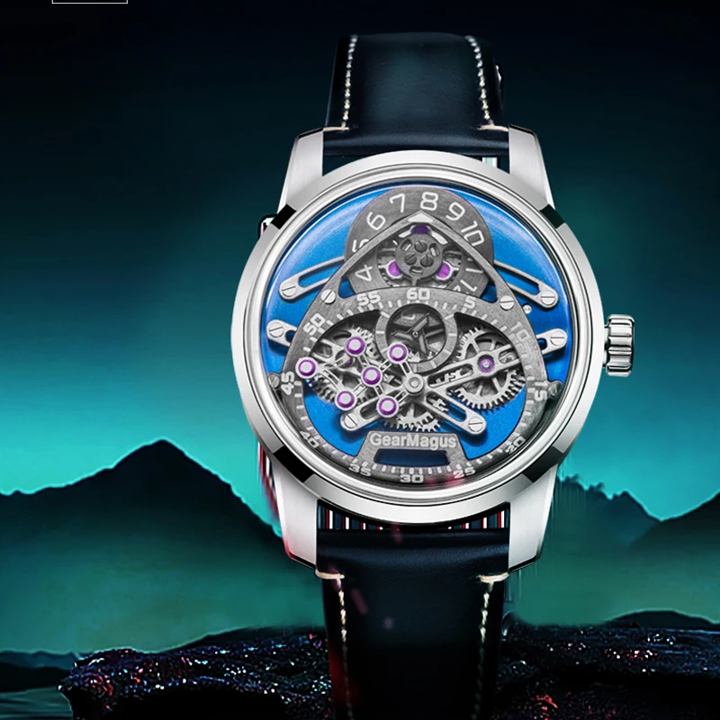 OBLVLO X GearMagus Telescopic Hands Watch Swiss SW200 Automatic ...