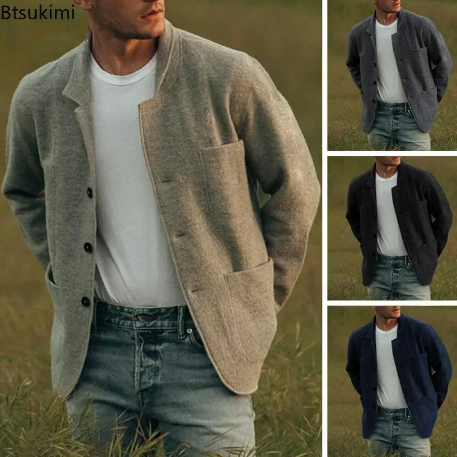 2024-Men-s-Blazer-Jacket-Solid-Jackets-Coat-Men-Casual-Slim-Fit-Suit ...