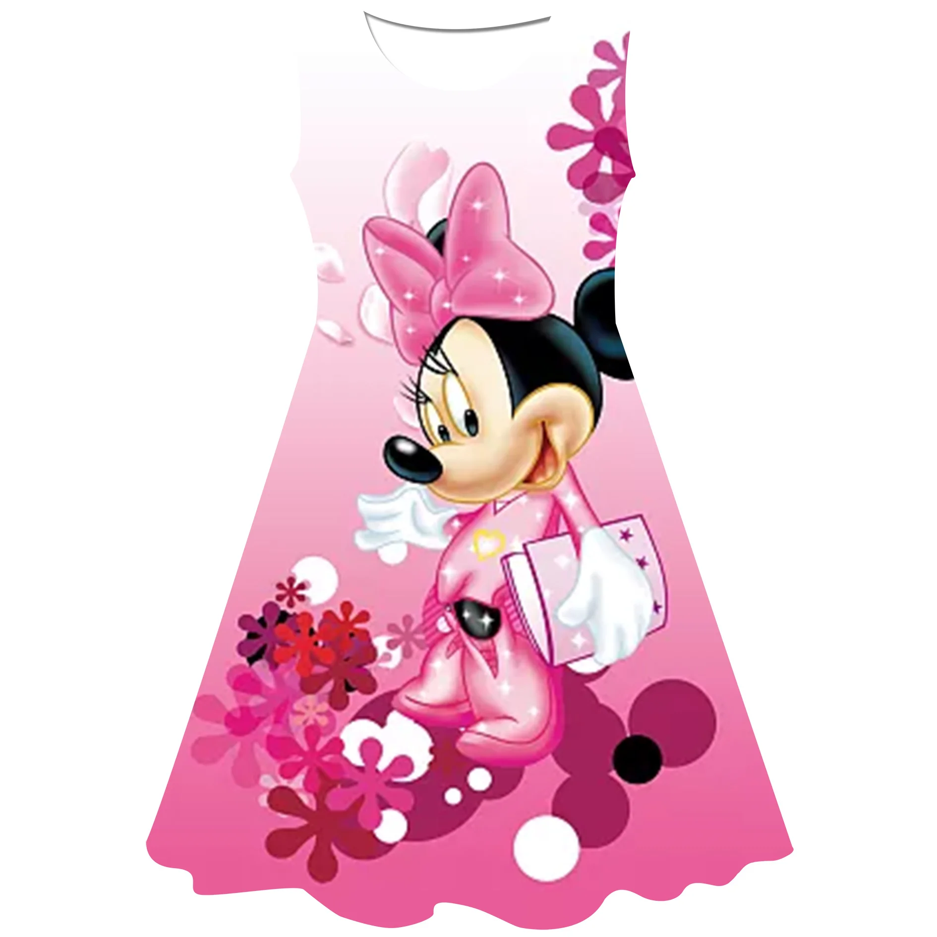 Disney vestido con estampado de Minnie y Mickey Mouse para niñas, ropa ...