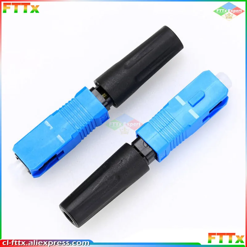 100pcs/lot SC UPC Fiber Optic Fast Connector Single Mode Fiber Optic ...