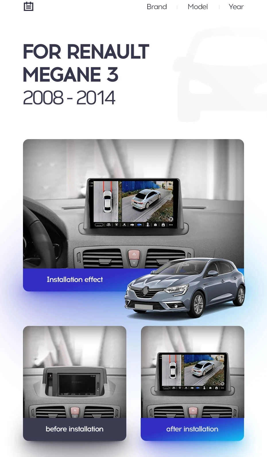 Android 15 для Renault Megane 3 Fluence Samsung SM3 2008-2017 ...