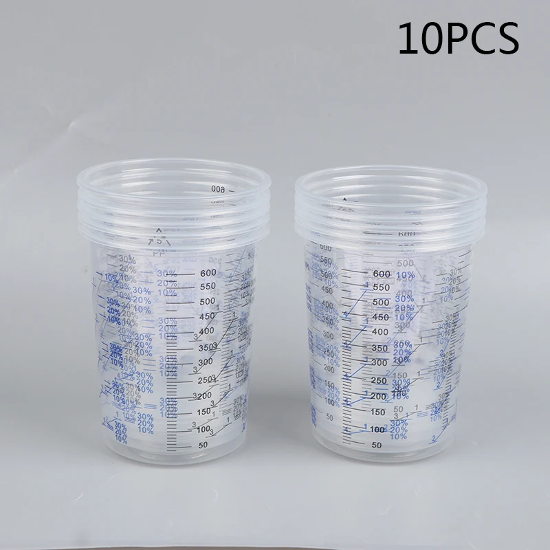 10-Pcs-Paint-Mixing-Calibrated-Cup-Plastic-Paint-Mixing-Cups-600Ml ...
