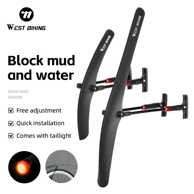 WEST BIKING Bicycle Mudguard Adjustable Cycling Splash Guard Road Bike ...