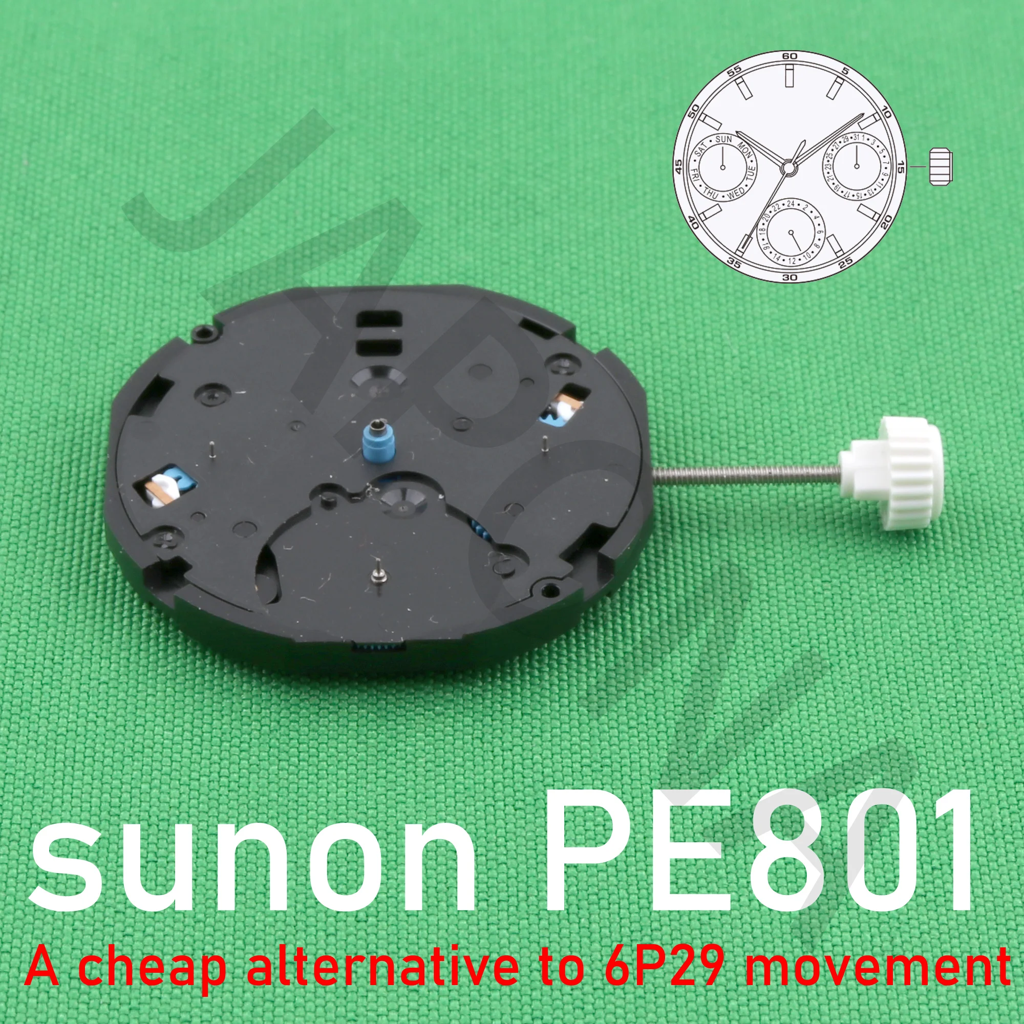 PE801 movement sunon PE80 movment multi-eye 3/6/9 date/day/24 hour ...