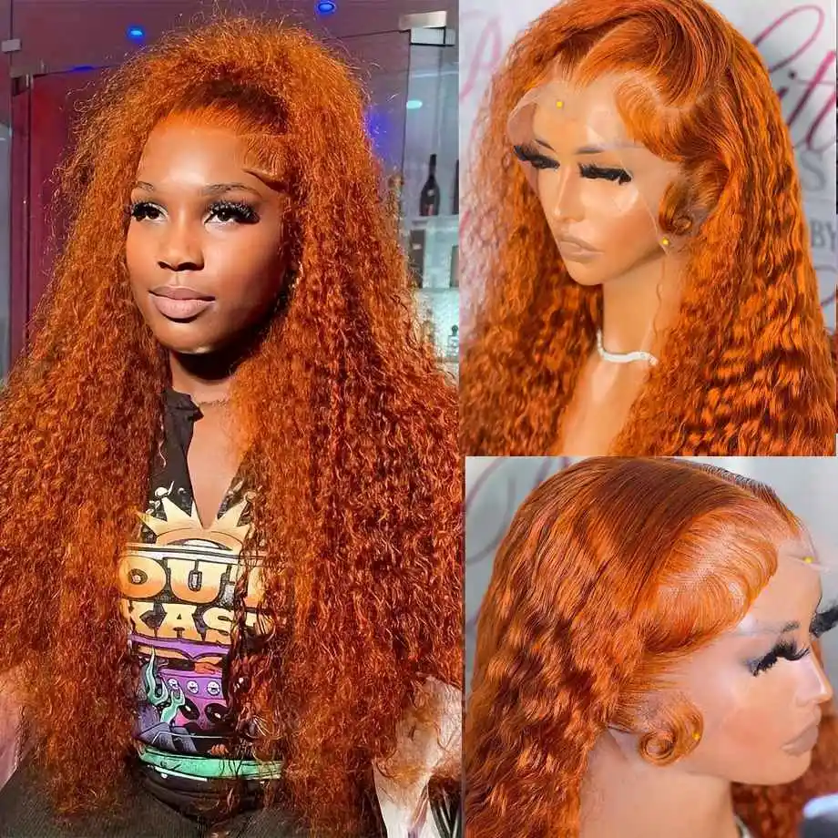 Orange-Ginger-13x6-HD-Lace-Frontal-Wig-Glueless-Human-Hair-Wig-Ready-To ...