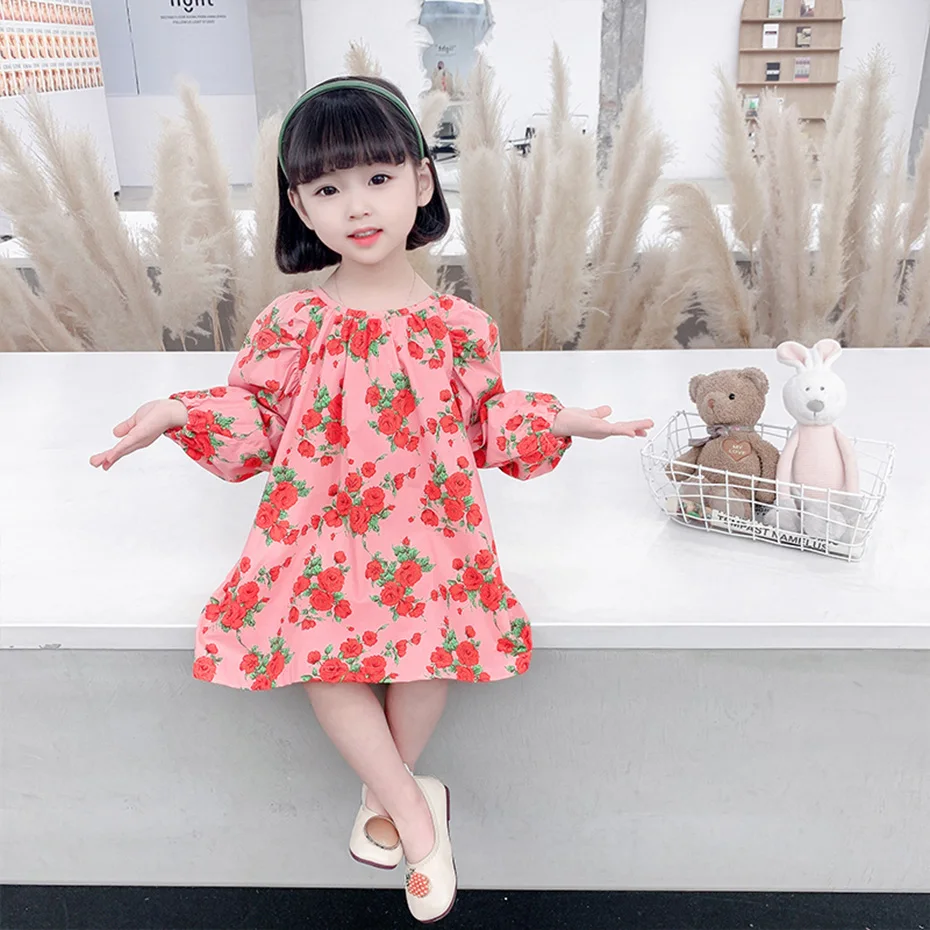 Toddler-Dress-Girl-Rose-Floral-Girls-Dresses-Spring-Autumn-Dress-Child ...