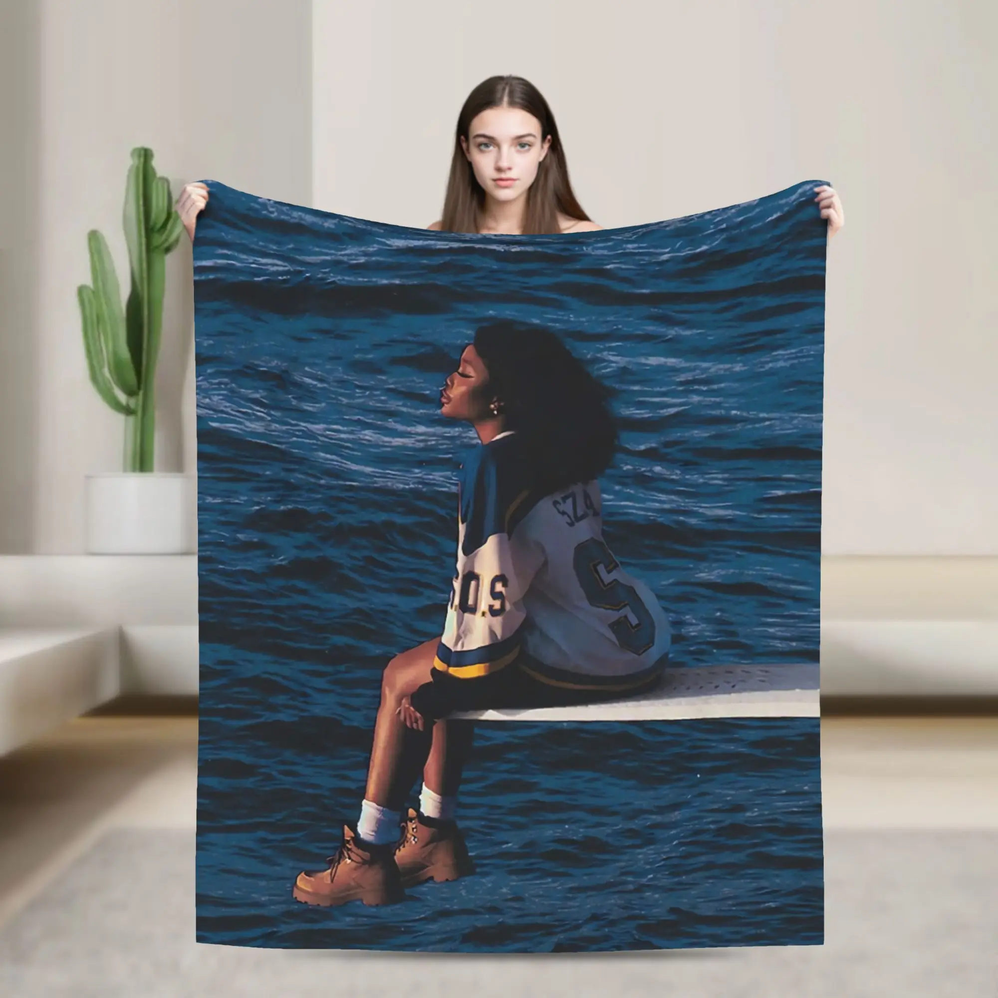 Sza Hip Hop Music Ocean Warm Blanket Decorative Plush Throw Blanket ...