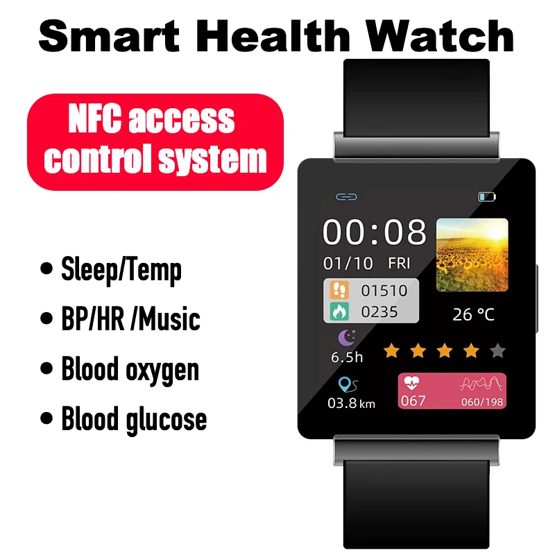 Blood Glucose Smart Watch Heart Rate Blood Pressure Body Temperature ...