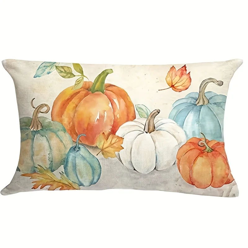 1pc-Autumn-Farm-Decor-Fall-Pumpkins-Cushion-Cover-12x20-Inch-Outdoor ...