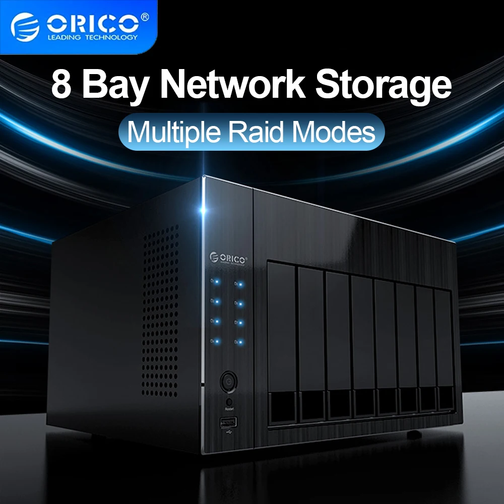 ORICO OS Series 8 Bag NAS 2.5" 3.5" Hard Drive Enclosure 8 Bay Network ...