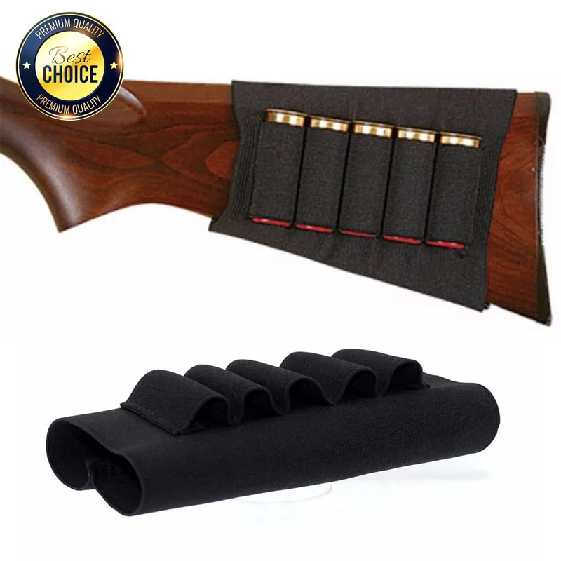 5 Rounds 12 Gauge Shotgun Buttstock Ammo Pouch Shell Holder Bullet ...