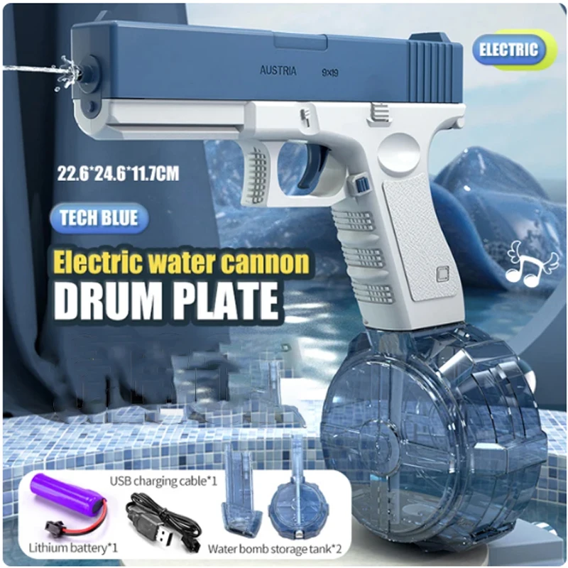 New Water Gun Electric Pistol Shooting Toy Full Automatic Outdoor Beach ...
