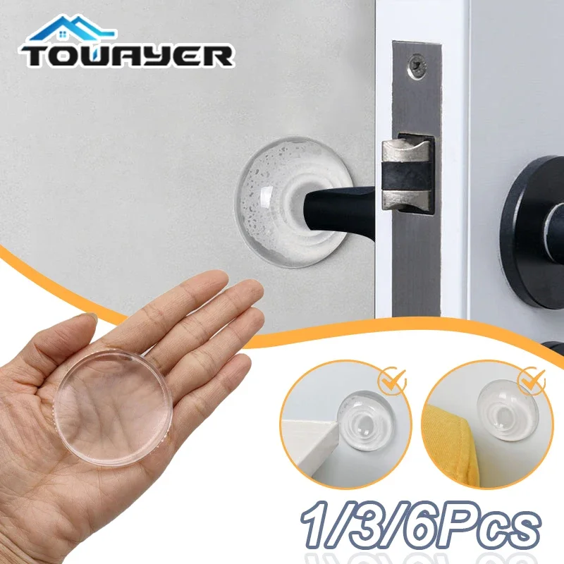 1-3-6Pc-Mute-Door-Stop-Wall-Protection-Door-Handle-Bumper-Protective ...