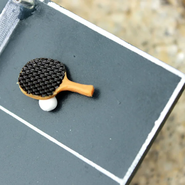 Mini Pong Table Miniature Model Dining Room Decor Imitation Tennis Kids ...