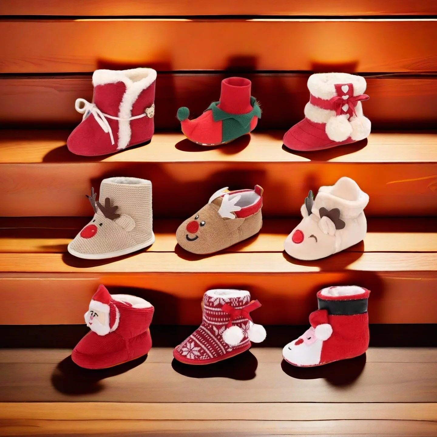 Infant Newborn Booties Santa Foot Socks Baby Christmas Boots Lovely ...