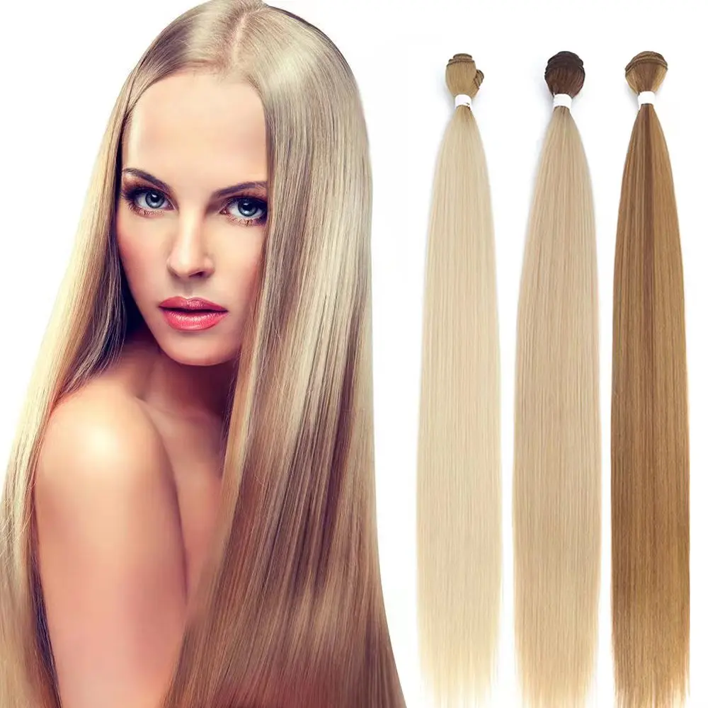 Piano-Blonde-Straight-Hair-Bundles-Smooth-Hair-Extensions-Fake-Fibers ...
