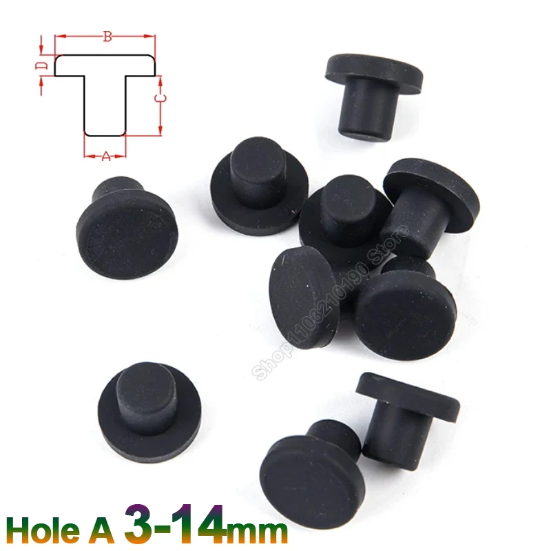 Silicone-Rubber-Hole-Plug-Solid-Blanking-End-Stopper-Black-Round-Cap ...