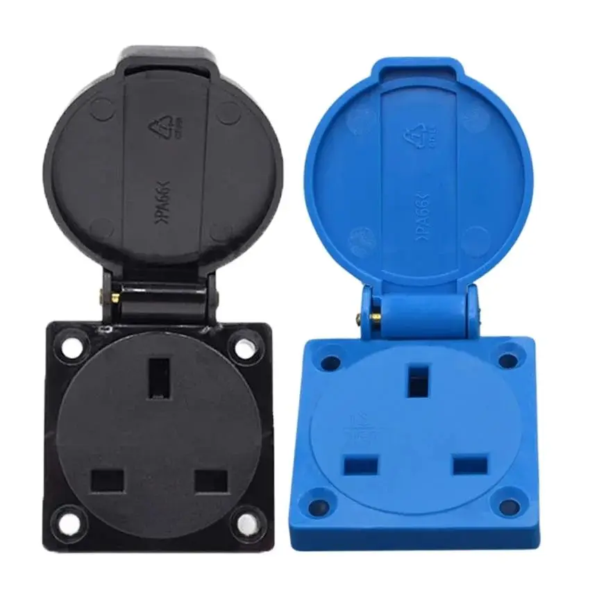 Britain-Black-Blue-13A-250V-IP44-UK-Multifunction-2P-E-Outdoor-Industry ...