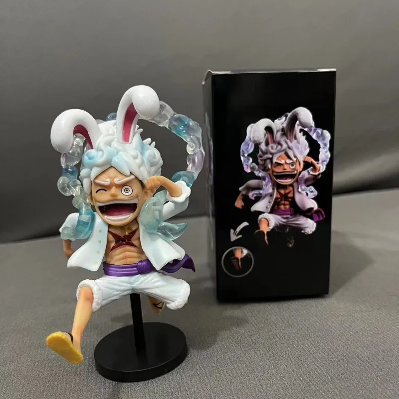 One Piece 10cm Time Rabbit Year Nica Luffy Gear 5 Handmade Rabbit Ears ...