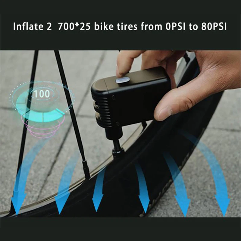 Portable-Pocket-Bike-Pump-Electric-100PSI-Air-Pump-Rechargeable ...