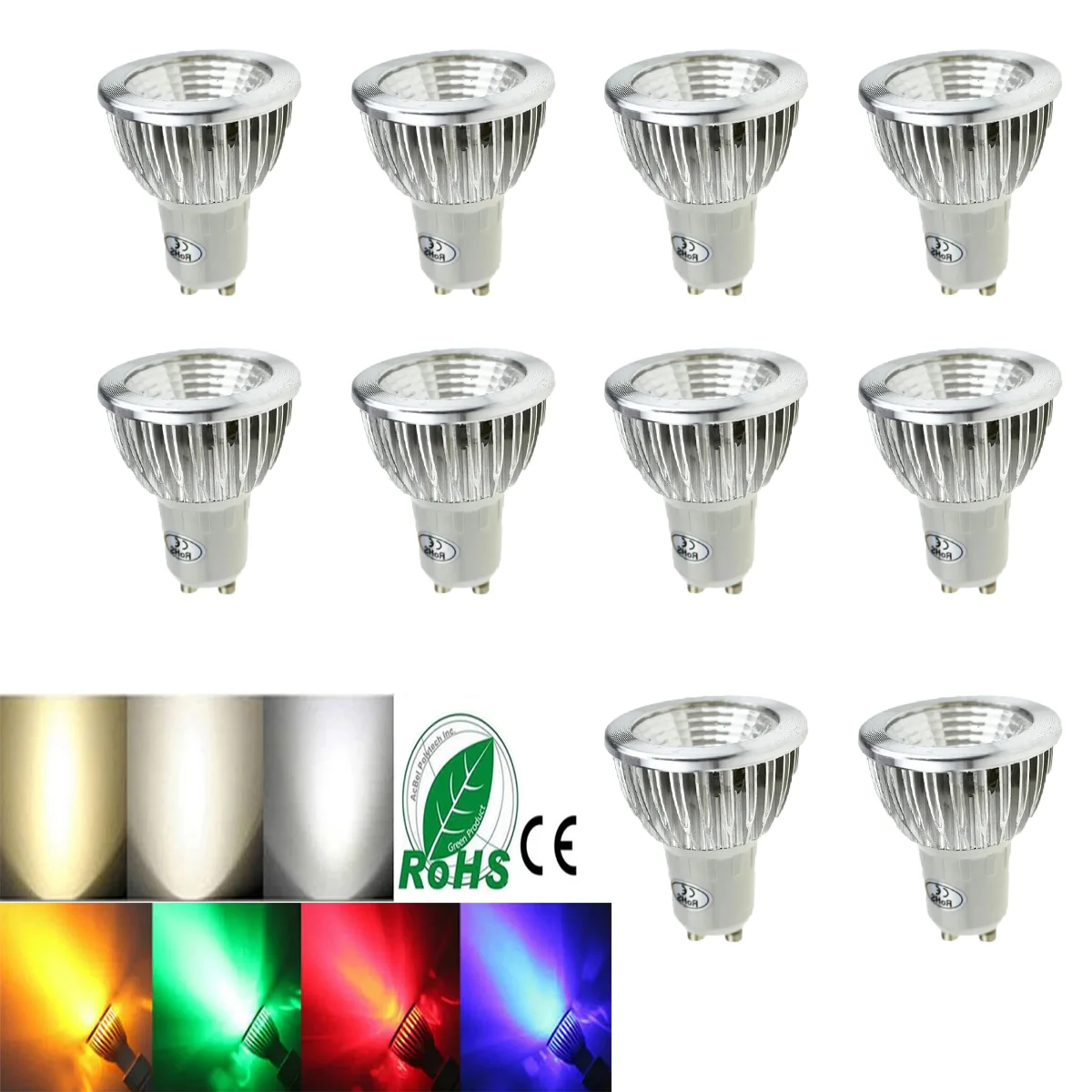 Ampoules LED Gu10 9W 12W 15W, 1 à 10 pièces, lampe COB, AC 110V 220V ...