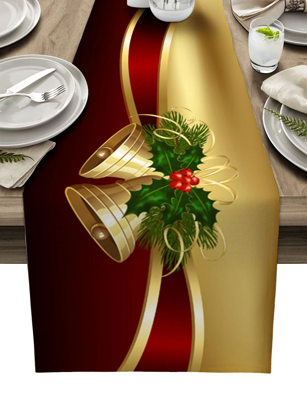 Christmas-Bells-Table-Runner-Christmas-Dinner-Table-Cloth-Wedding-Party ...