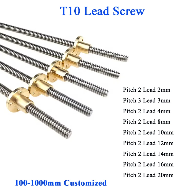 Tornillo de avance T10 para motor paso a paso de acero inoxidable 304 ...