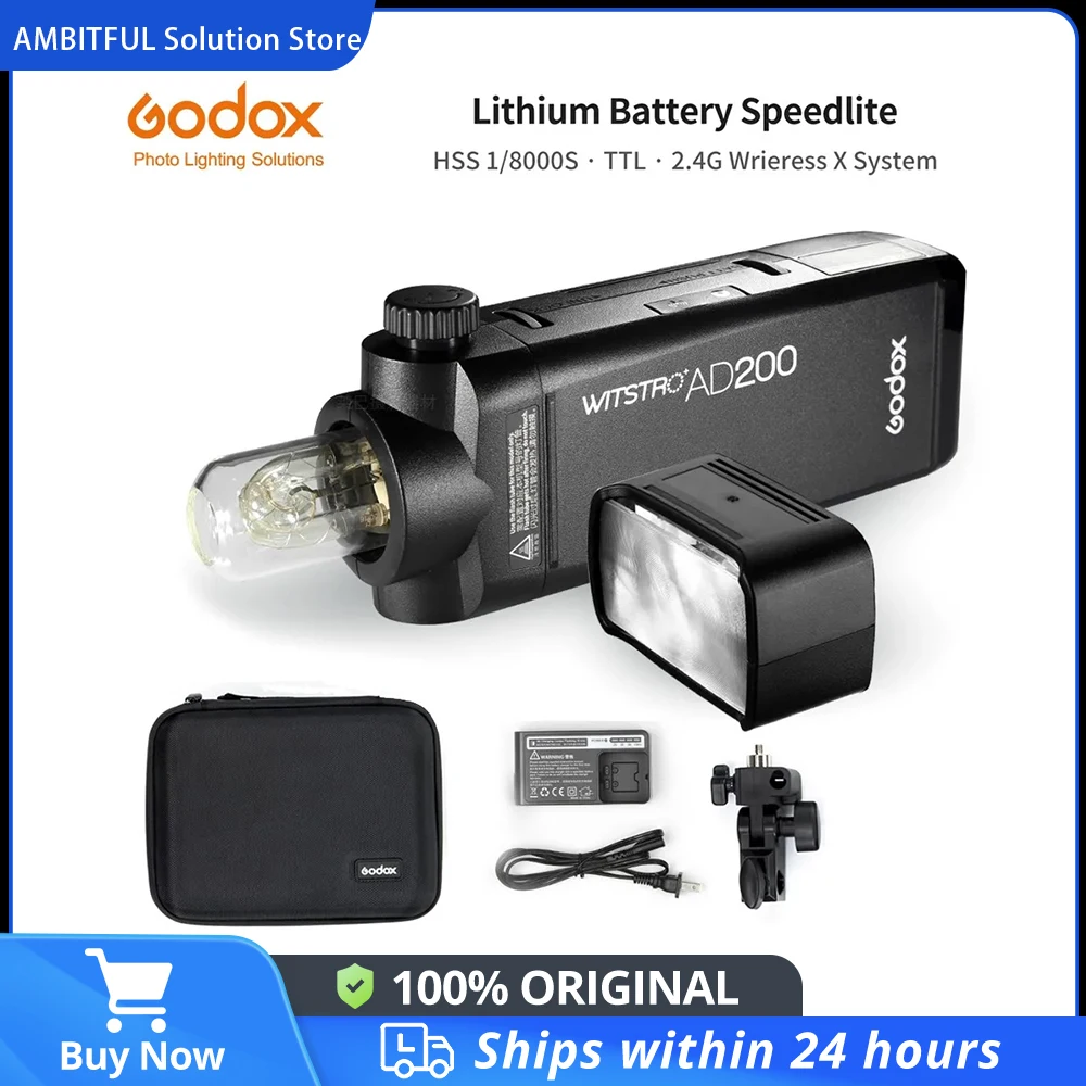 Godox AD200 200Ws TTL 2.4G HSS 1/8000s Pocket Outdoor Flash Light ...