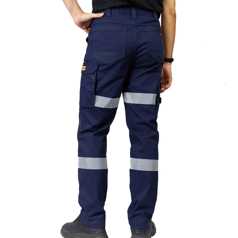 100% Cotton Fabric Construction Work Pants for Men with Reflective ...
