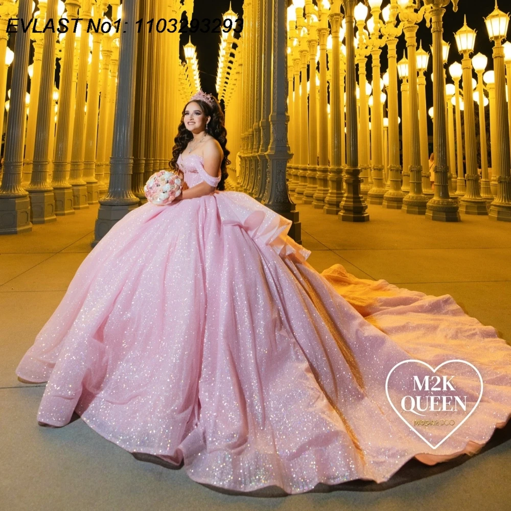 EVLAST personalizado brillante 2025 vestido De baile rosa vestido para ...