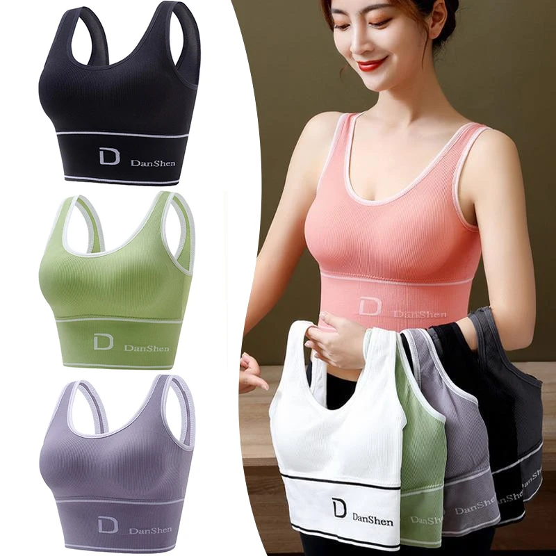 Sports-Bra-Yoga-High-Elastic-Big-U-Undershirt-Underwear-Women-Without ...