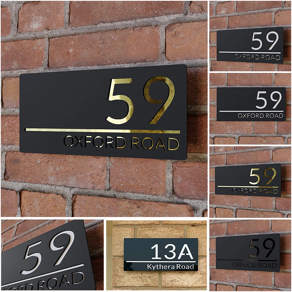 Custom 3D Acrylic House Number Plate, Personalized Outdoor Door Sign ...