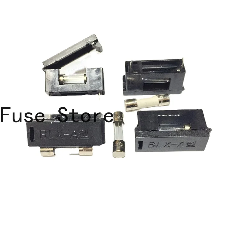 10PCS BLX-A Type Black Safety Seat Copper Foot Fuse Holder 5*20MM Glass ...