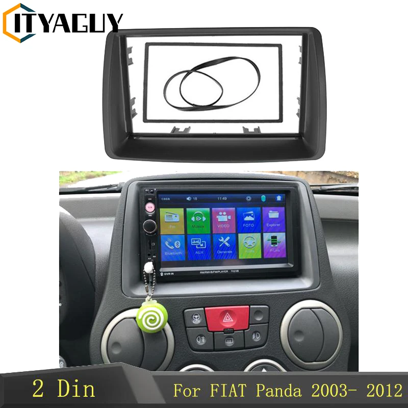 2-Din-Radio-Fascia-For-FIAT-Panda-2003-2012-Double-din-frame-Stereo ...